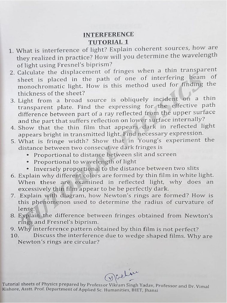 Physics Assignments VK Sir | PDF