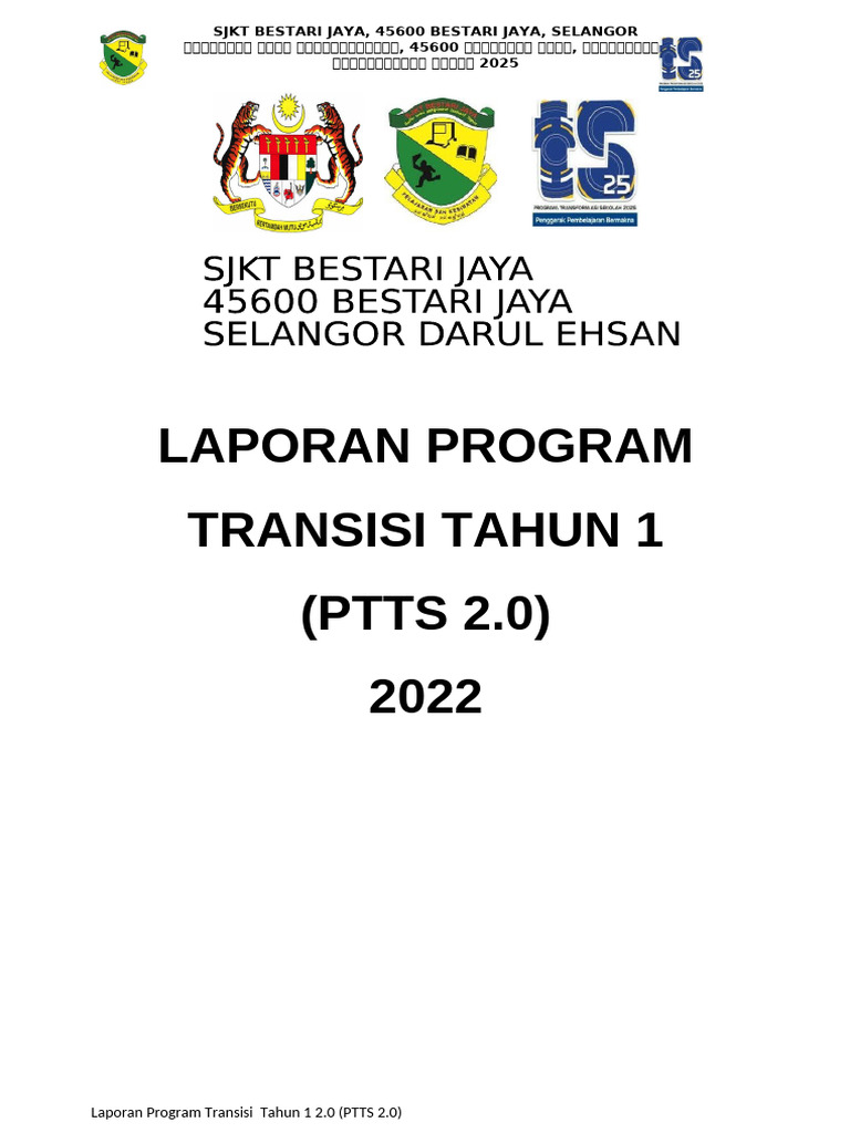 Laporan Program Transisi Tahun 1 Sesi 2022 | PDF