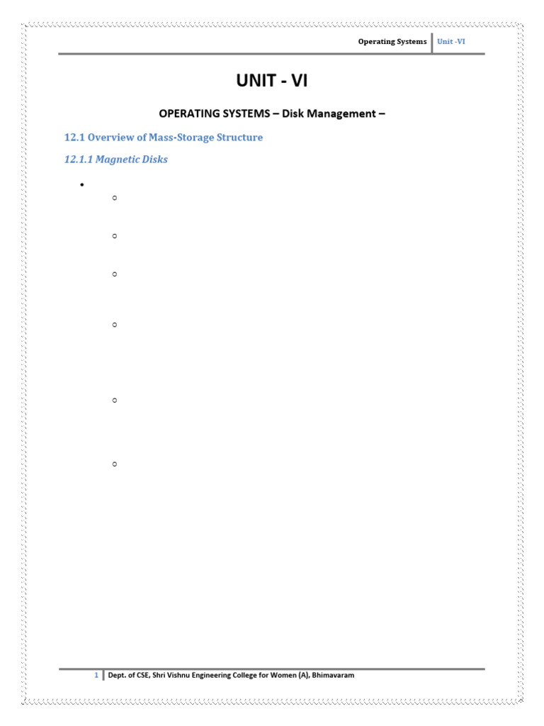 Unit 6 Part - 2 OS Lecture Notes | PDF | Computer Data Storage | Hard ...