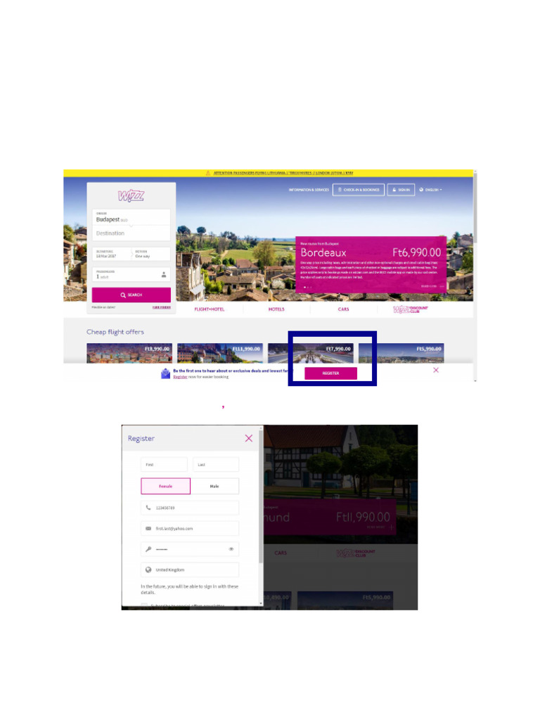 Create Account On Wizz Air | PDF