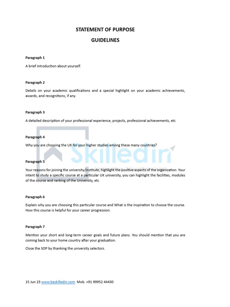 Sop Guidelines | PDF