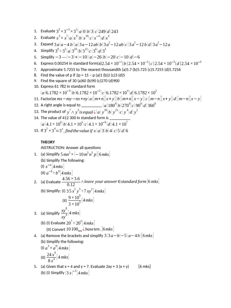 JSS 3 Mathematics | PDF JSS 3 Mathematics | PDF