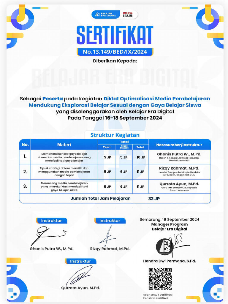 Sertifikat 1 Septa | PDF
