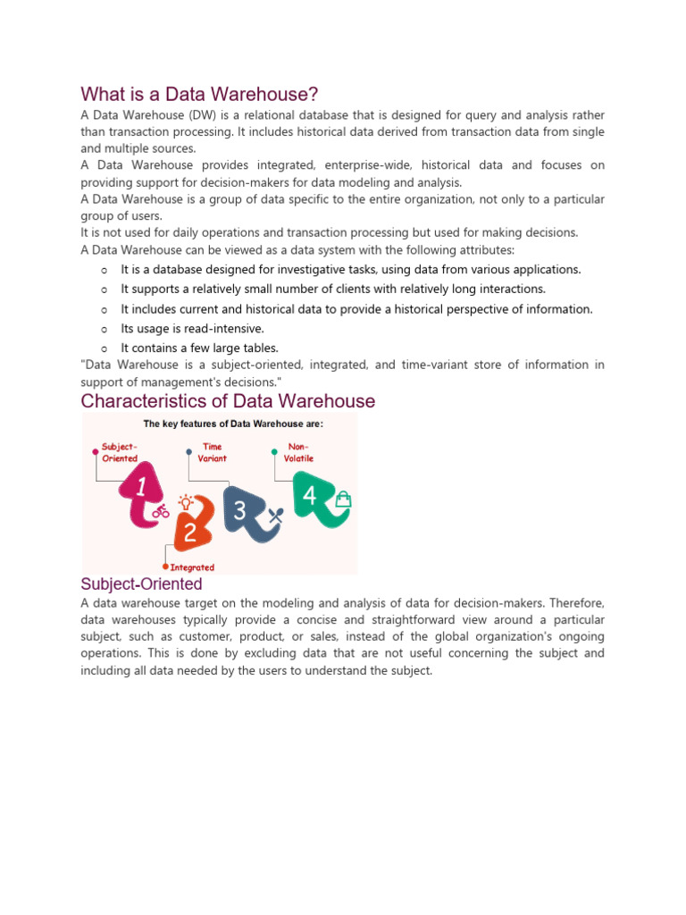 Unit One | PDF | Data Warehouse | Metadata