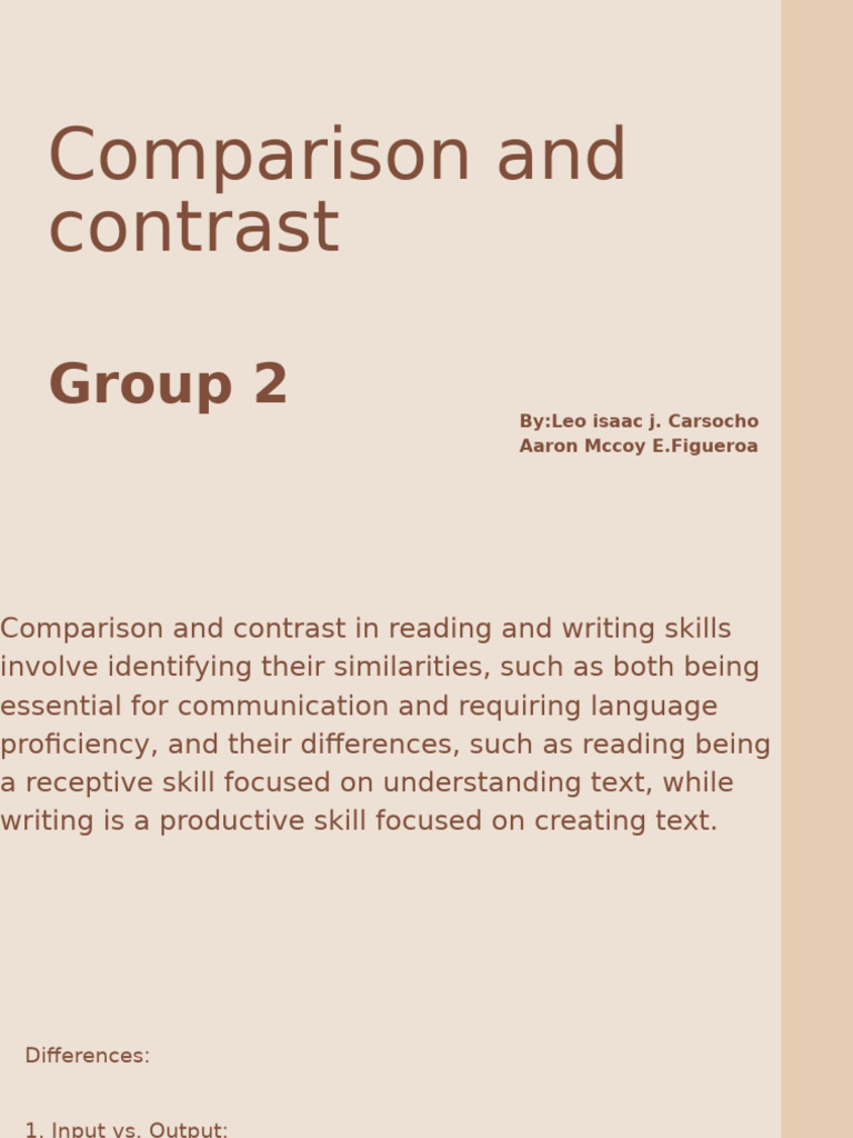 RAWS Comparison and Contrast | PDF | Vocabulary | Information