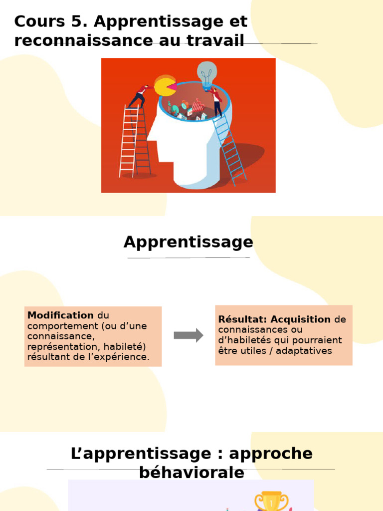 Apprentissage et Comportement au Travail | PDF | Apprentissage ...