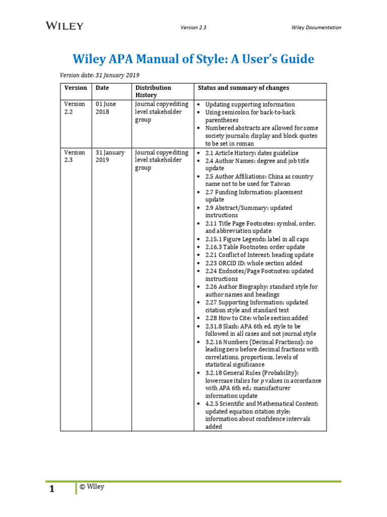 Wiley APA | PDF | Note (Typography) | Apa Style