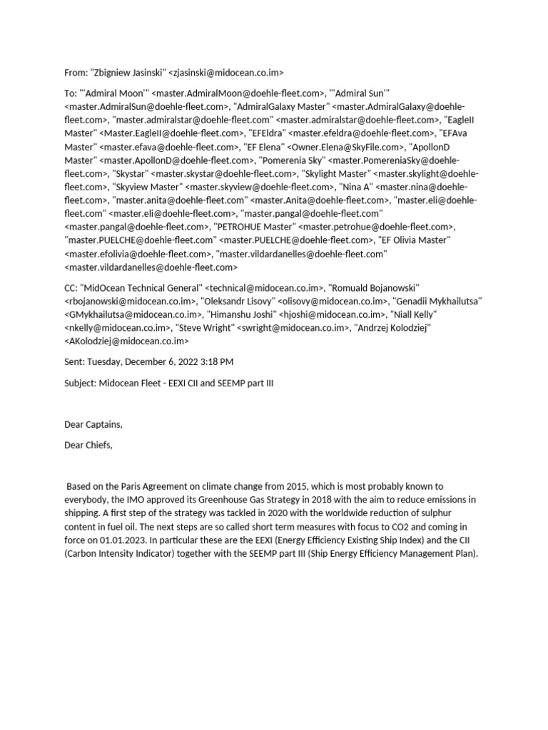 EEXI CII and SEEMP Part III | PDF | Efficient Energy Use | Climate Change