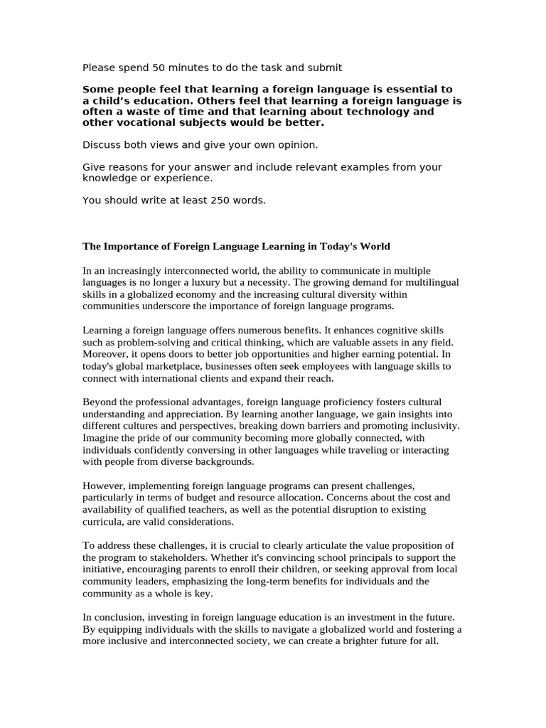 WRITING UNIT1 | PDF | Foreign Language | Globalization