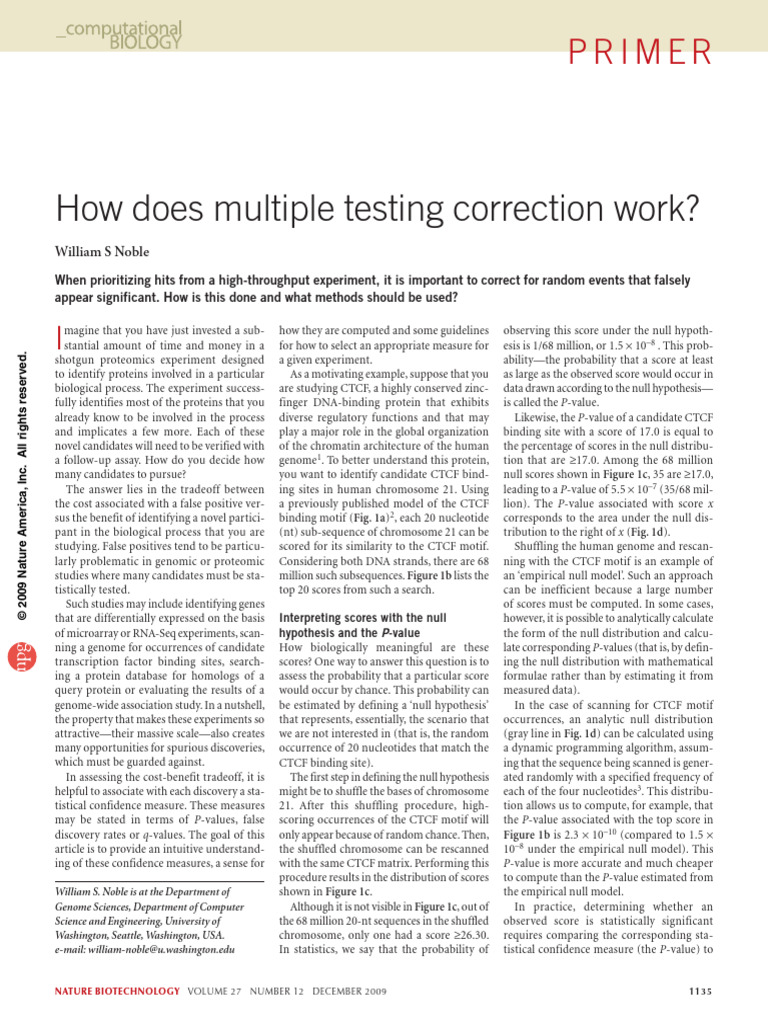 Understanding P-values in CTCF Studies | PDF | P Value | Statistical ...