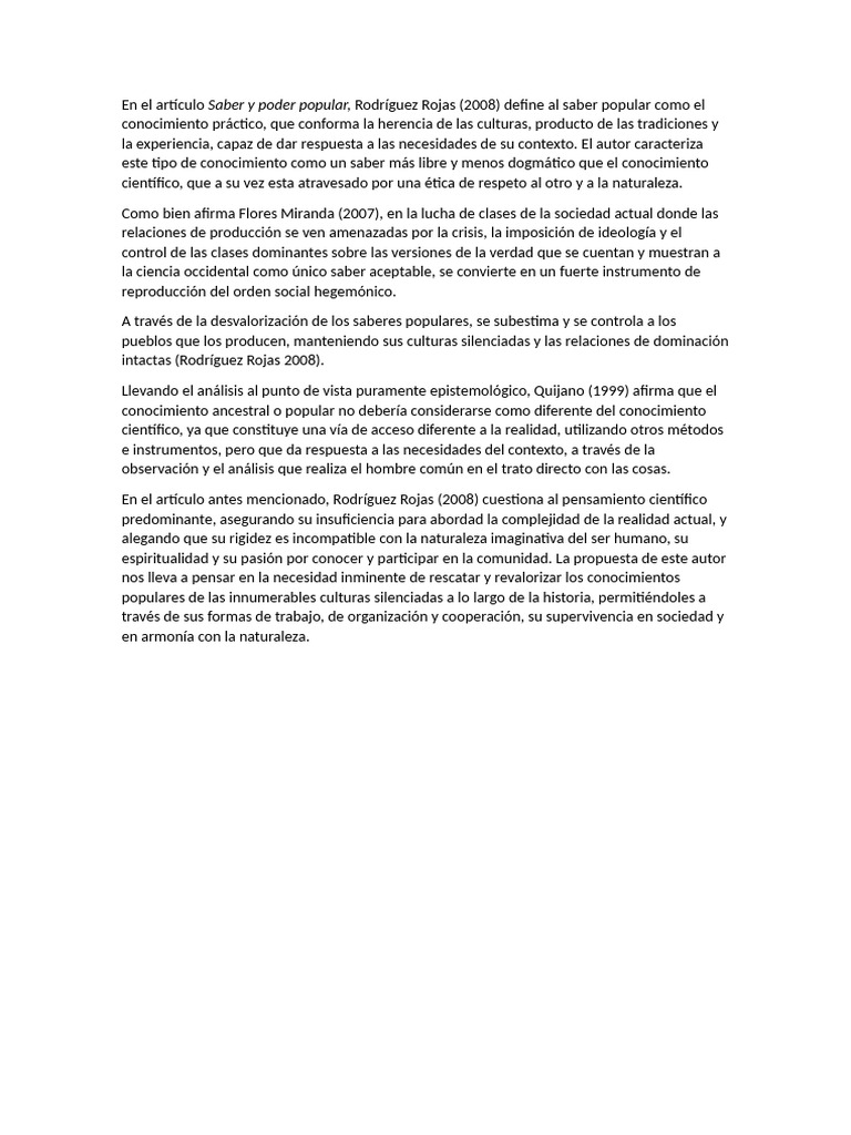 Artículo Saber y Poder Popular | PDF