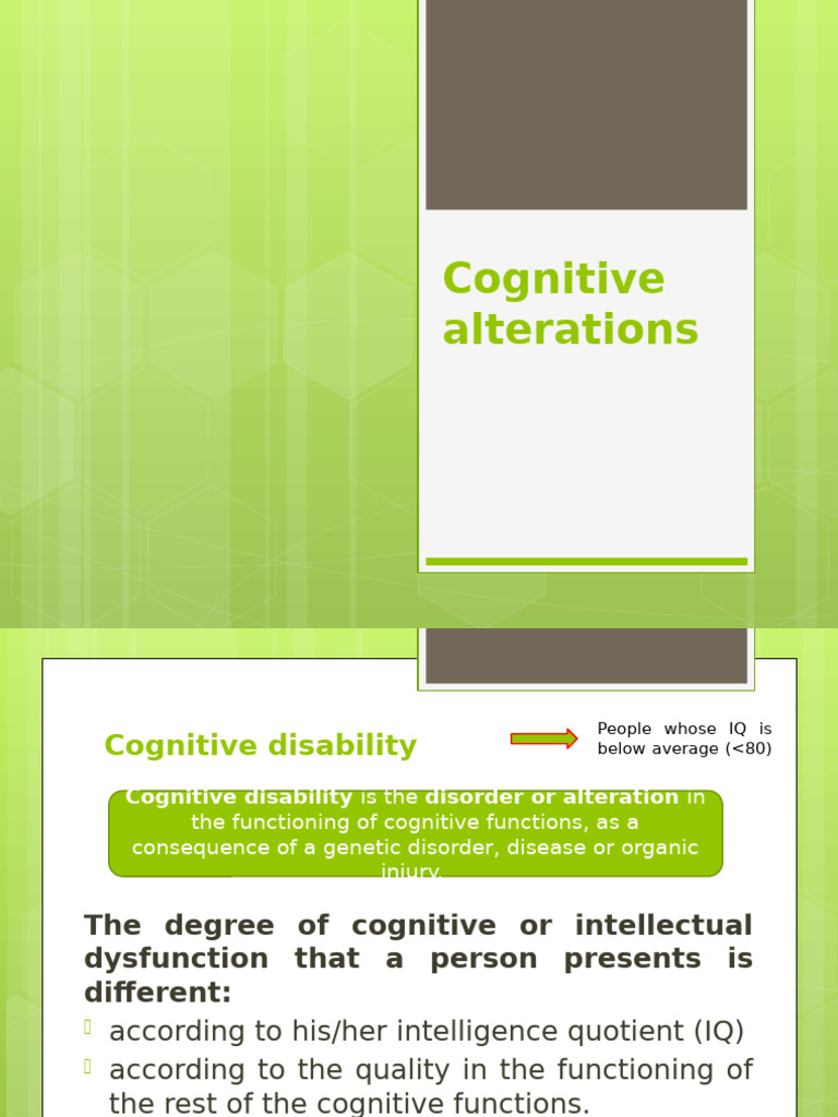 Understanding Cognitive Alterations | PDF | Intelligence | Cognition