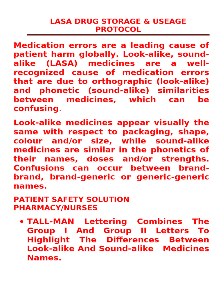 STORAGE PROTOCOL OF LASA | PDF