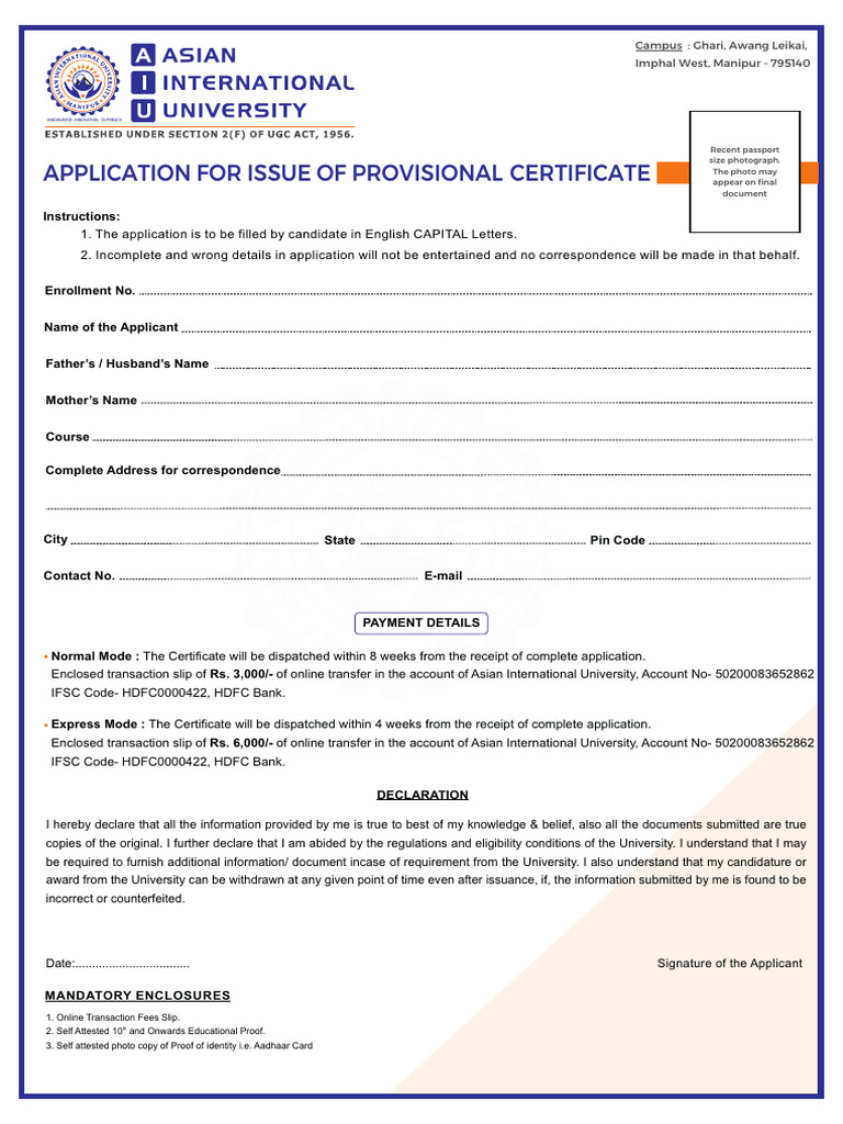 Provisional Certificate Request | PDF | Identity Document | Government ...