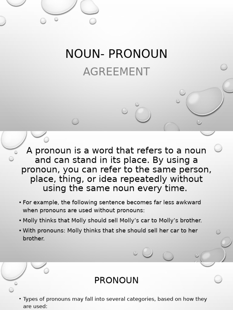 Noun - Pronoun Agreement | PDF | Pronoun | Grammatical Gender
