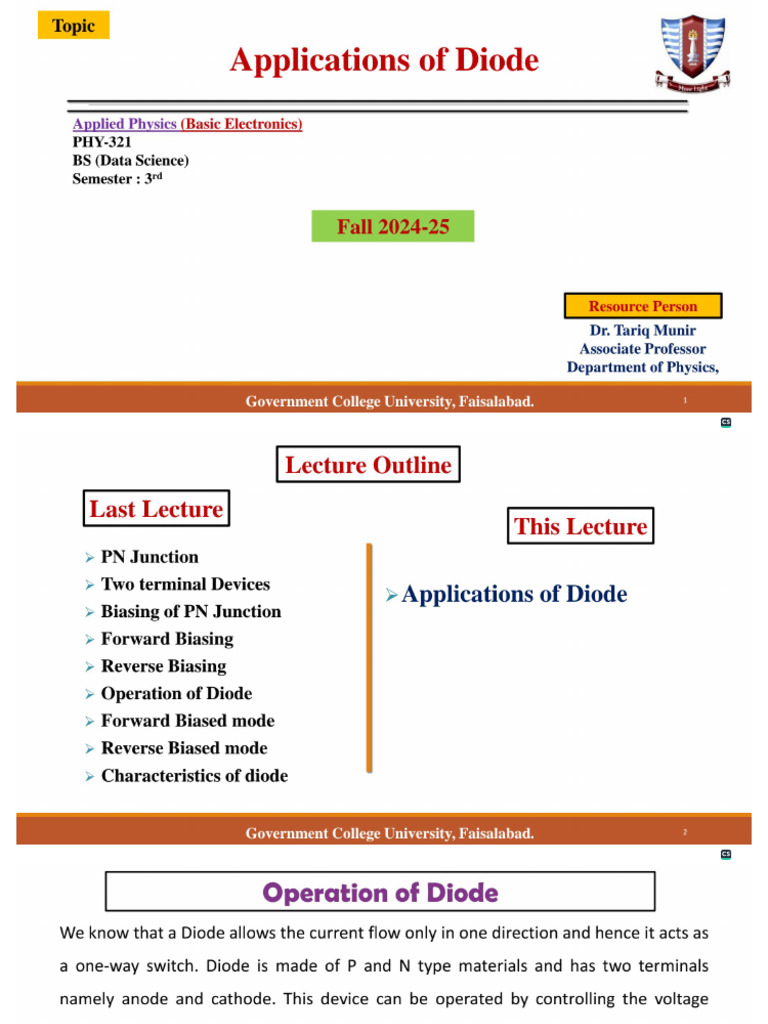 10 - Applications of Diodes | PDF