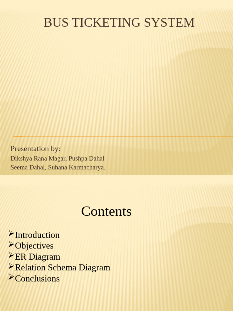 Presentation | PDF | Databases | Bus