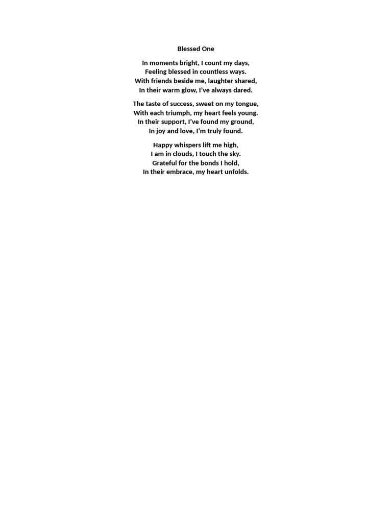 Blessed One Poem | PDF