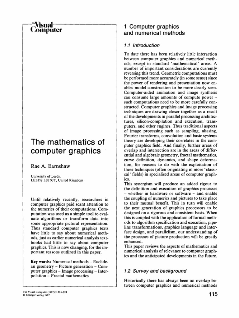 The Mathematics of Computer Graphics | PDF | Geometry | Mathematics