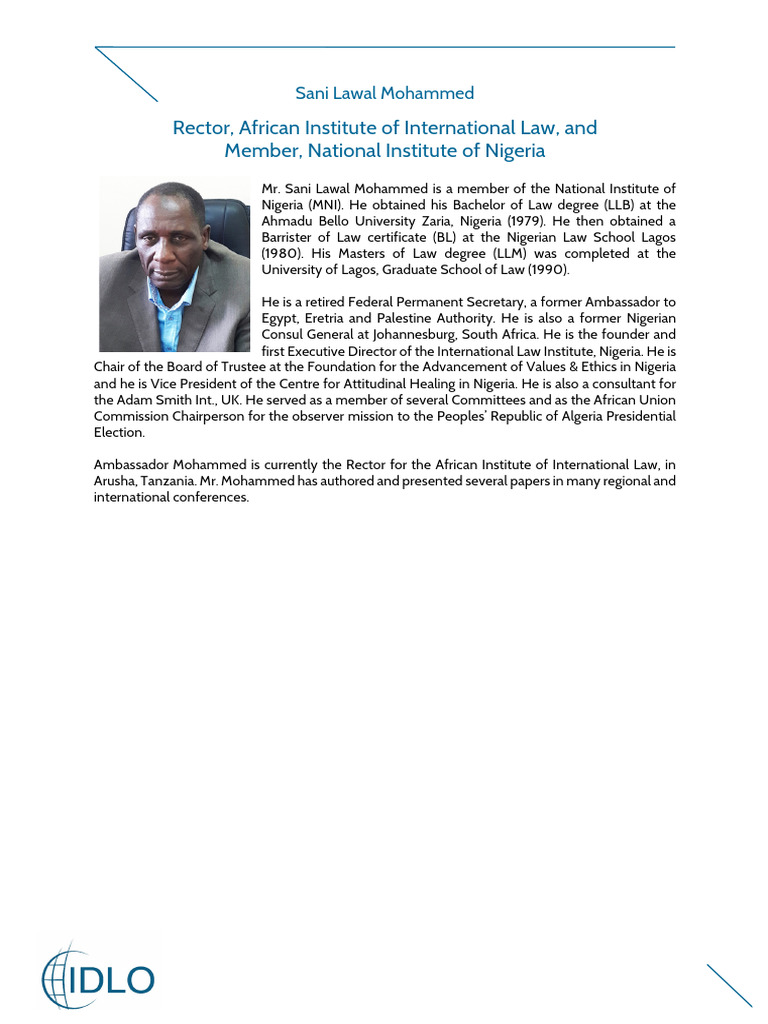 Bio - Sani Lawal Mohammed | PDF