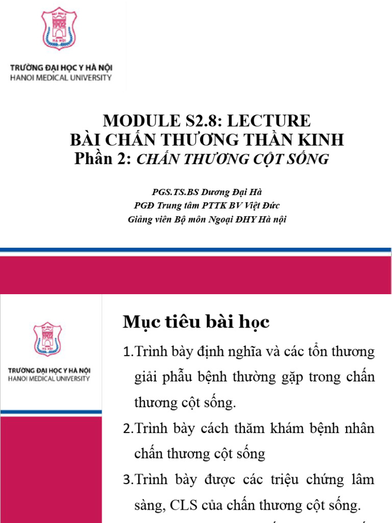 LEC19.2. Triệu chứng học chấn thương cột sống (2) | PDF