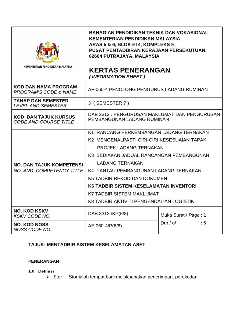 Kertas Penerangan Dab 3313 K6 | PDF