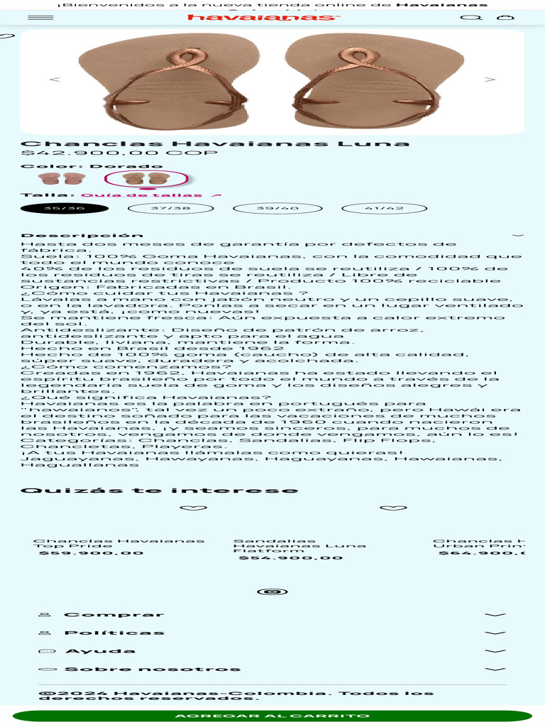 Chanclas Havaianas Luna - Havaianas-Colombia 2 | PDF