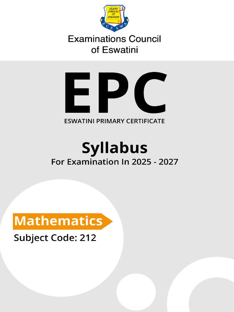 EPC Mathematics 2025-2027 Syllabus | PDF | Educational Assessment ...