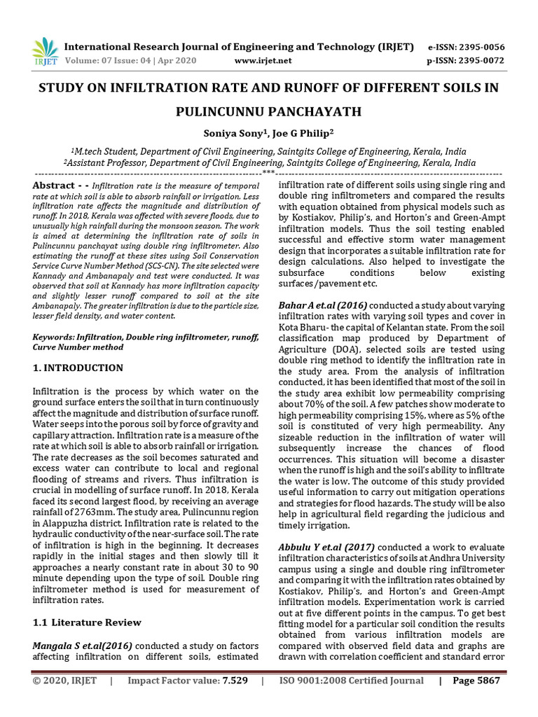 IRJET-V7I41105 | PDF | Surface Runoff | Soil Science