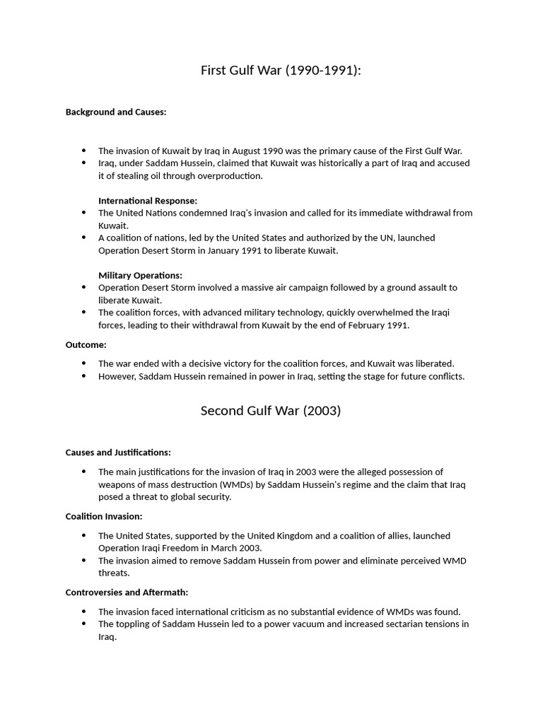 First and second Gulf War | PDF