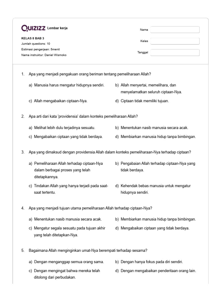 Soal Kelas 8 Bab 3 | PDF