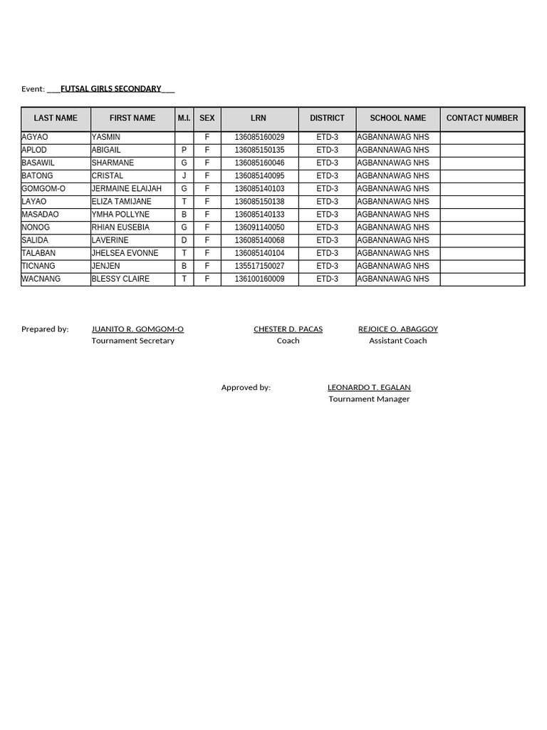 Entry-Form-Tournament | PDF
