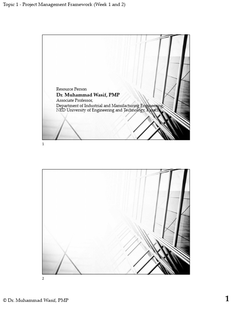 Topic 1 Project Management Framework Pdf Project Management Agile