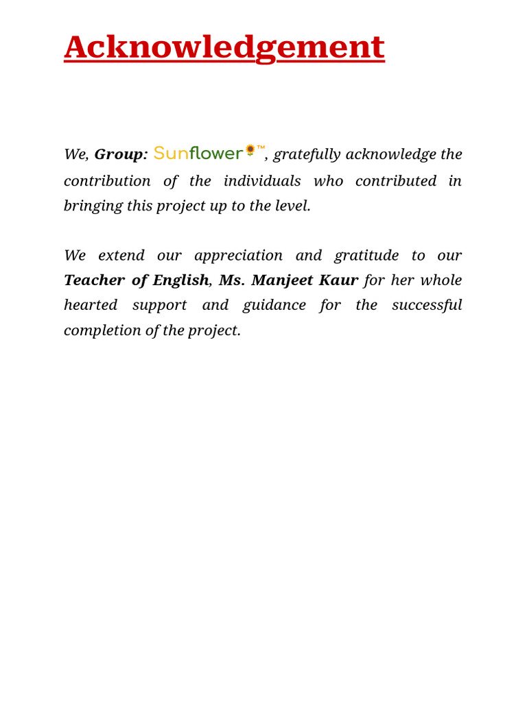 Acknowledgment | PDF