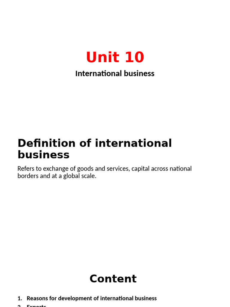 Unit 10 | PDF | Exports | Subsidy