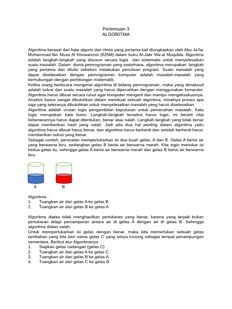 Ciri dan Tahap Algoritma Pemrograman | PDF