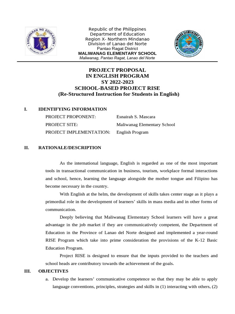 English Project Proposal | PDF | Communication | Behavior Modification