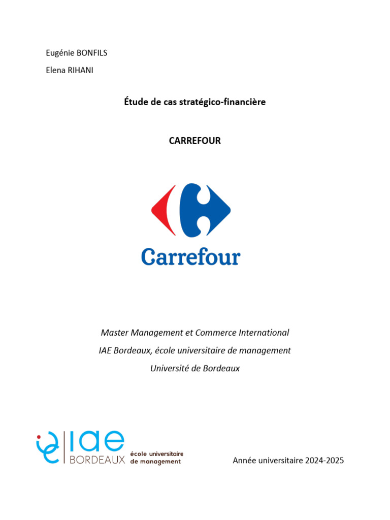 Analyse stratégique et financière de Carrefour | PDF | Commerce ...