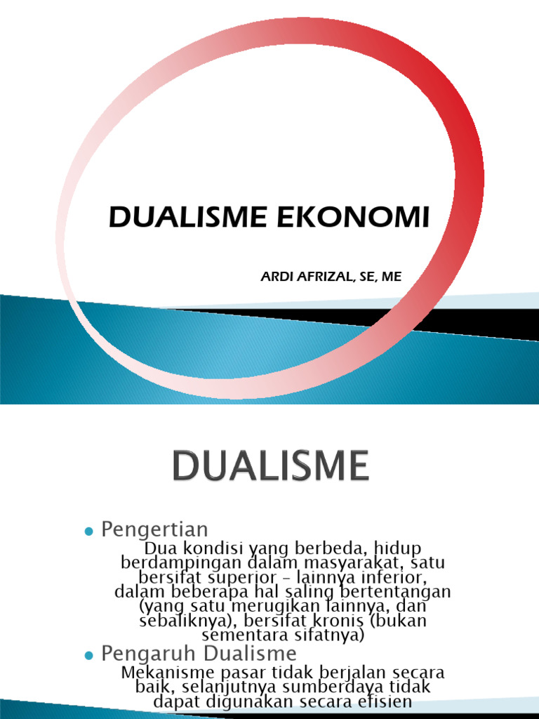 5. DUALISME EKONOMI | PDF