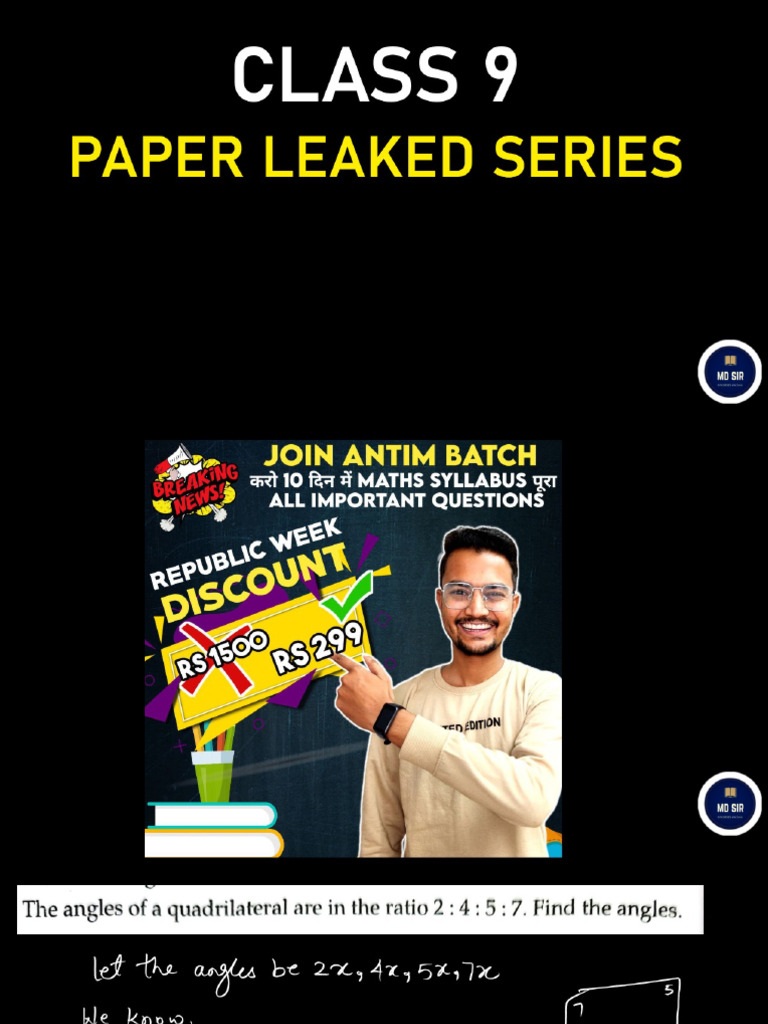 Quadrilateral Final Paper Class 9 | PDF