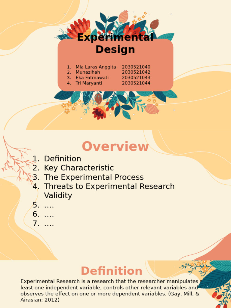 Experimental Design | PDF | Validity (Statistics) | Experiment