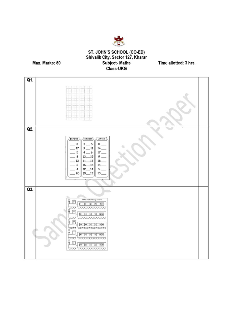 MAths Ukg | PDF