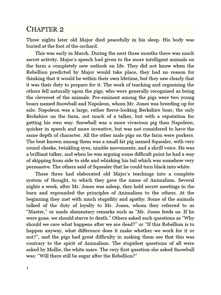 Animal Farm Chapter 2 To Read | PDF