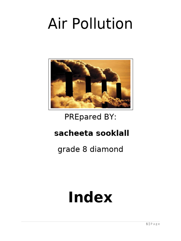 Air Pollution final | PDF | Air Pollution | Atmosphere Of Earth