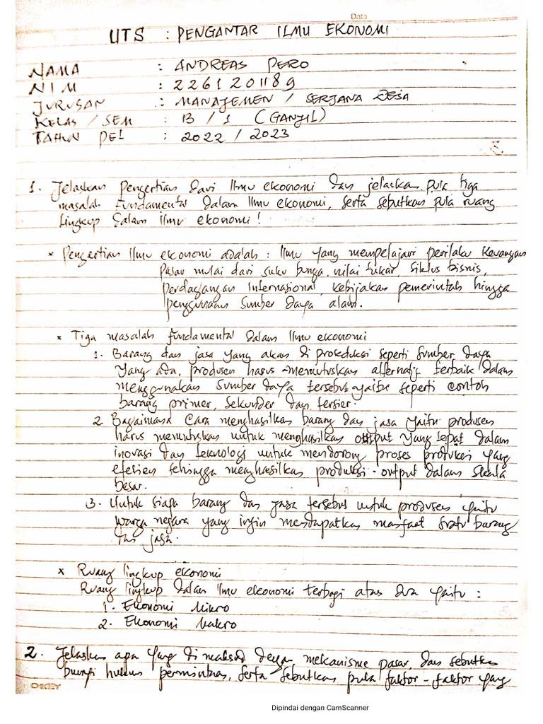 Uts Pengantar Ekonomi | PDF