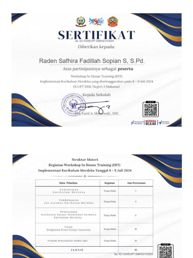 Sertifikat Iht Fira | PDF