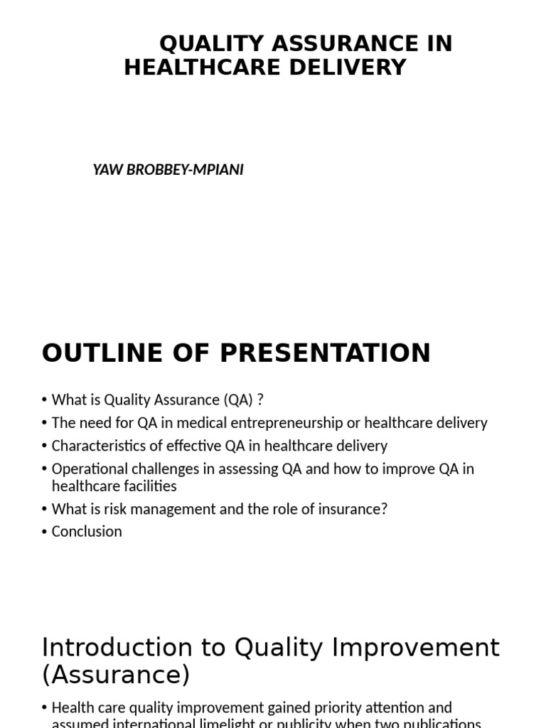Quality Assurance in Healthcare | PDF | Risk | Risk Management