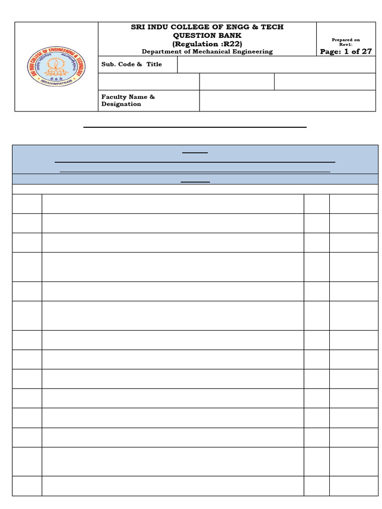 (R22 Med1125) Caeg Question Bank 2023-24 I-I Sem | PDF | Rectangle | Triangle