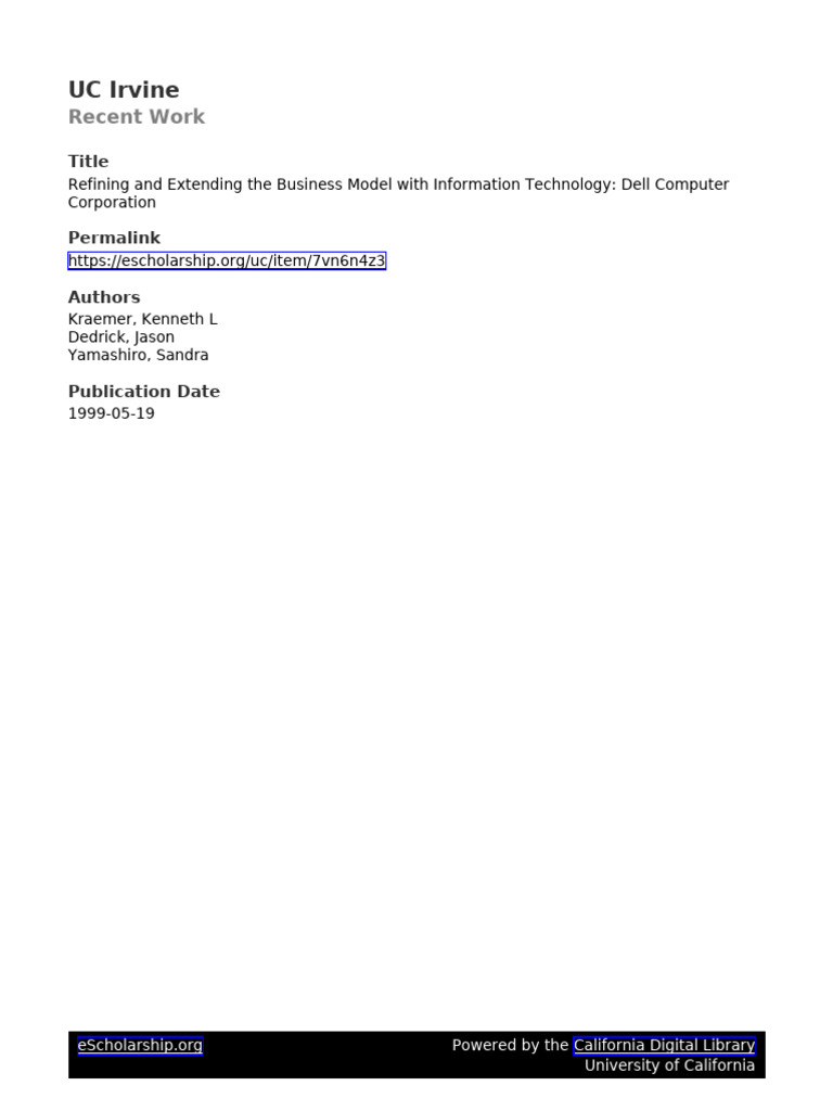 Dell's IT-Driven Business Model Analysis | PDF | Dell | Personal Computers