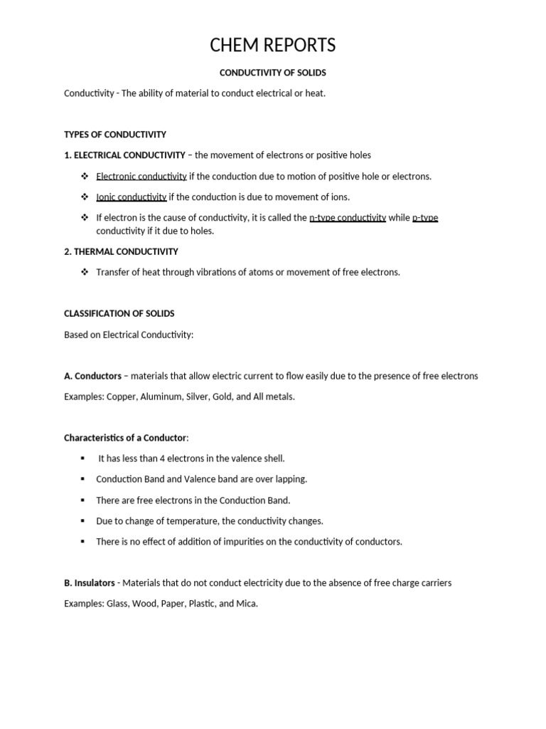 Conductivity and Bonding in Solids | PDF | Electrical Resistivity And ...